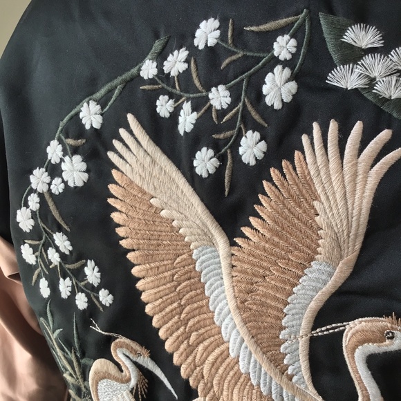 Zara | Jackets & Coats | Zara Quilted Embroidered Bomber Jacket Nwot ...
